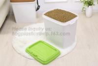 China BPA free pet food storage container with wheels, Promotion Plastic Pet Food Storage Container With Bowl container, treat for sale