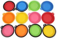 China Top selling 350/750/1000/1500ml Foldable Pet Food Water Feeding Portable Travel Collapsible Dog Silicone Bowl, bagease for sale