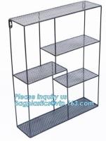 China Metal Wire 3 Tier Wall Mounted Kitchen Fruit Produce Bin Rack / Bathroom Towel Baskets/File Organizer Rack, wire functio for sale