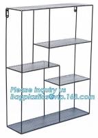 China Metal Wire 3 Tier Wall Mounted Kitchen Fruit Produce Bin Rack / Bathroom Towel Baskets/File Organizer Rack, wire functio for sale