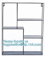 China Metal Wire 3 Tier Wall Mounted Kitchen Fruit Produce Bin Rack / Bathroom Towel Baskets/File Organizer Rack, wire functio for sale