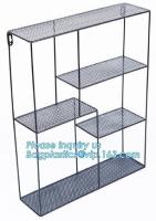 China Metal Wire 3 Tier Wall Mounted Kitchen Fruit Produce Bin Rack / Bathroom Towel Baskets/File Organizer Rack, wire functio for sale