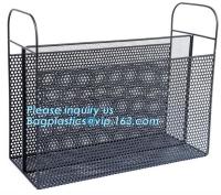China Metal wire magazine office document file holder storage shelf organizer basket, office home organizer tabletop desk top for sale