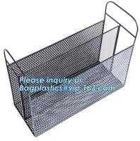 China Metal wire magazine office document file holder storage shelf organizer basket, office home organizer tabletop desk top for sale