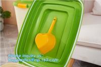 China PP plastic type and stocked eco-friendly feature Round pet food container with scoop, Airtight Plastic Pet Dog Food stor for sale