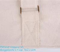 China Fair trade calico cotton canvas tote bag long handle,cotton Canvas Tote Bag with 2 extra pocket outside for day use for sale
