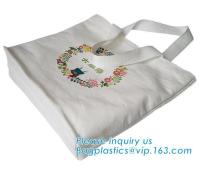 China Wholesale white color letters series printing rough rope handle cotton canvas fabric foldable tote shopping bag bagplast for sale