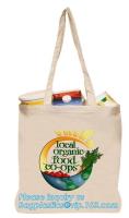 China Recycled Rough rope handle cotton canvas tote bag with logo,Canvas Bag Long Handle Tote Shopper Calico Cotton Canvas Sho for sale