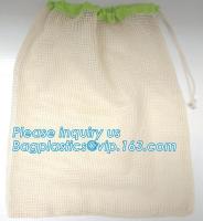 China Factory wholesale reusable long handle cotton net produce bag,cotton net shopping bags for vegetables fruits bagease for sale