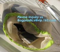 China Factory wholesale reusable long handle cotton net produce bag,cotton net shopping bags for vegetables fruits bagease for sale