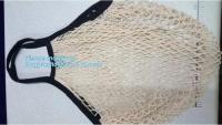 China high quality reusable Cotton Mesh Net bag Shopping Tote Bag for foods and vegetable,Extra lightweight cotton net mesh ba for sale
