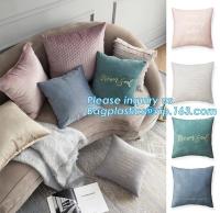 China Latest design simple solid color pillow home decor cotton cushion cover,Cotton Embroidery Geometric Car Sofa Chair Bed T for sale