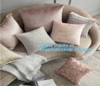 China Latest design simple solid color pillow home decor cotton cushion cover,Cotton Embroidery Geometric Car Sofa Chair Bed T for sale