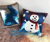 China Cushion cover decorative Sequin pillow,Mermaid reversible sequin pillow cover,Digital Print blank DIY Plain White cushio for sale