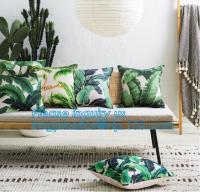 China Tropical leaf latest design digital printing cushion cover wholesale decorative pillow covers,Latest design custom print for sale