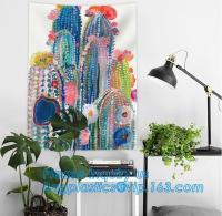 China wholesale Digital Printed Cactus Tapestry Custom Print home decor mandala bohemian wall hangings tapestry bagease packag for sale