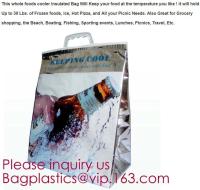 China Aluminum Foil Insulated Cooler Bags Waterproof Folding Thermal Lunch Bag,Zip-Lock Grocery Handle Thermal Insulation Cool for sale
