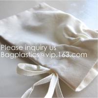 China Wood color Double Drawstring Cotton Muslin Bags Favor Bags Jewelry Pouch Reusable Bags Tea Bags Souvenir Gift Bag pack for sale