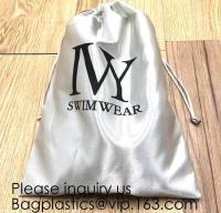 China Satin Gift Bags Wedding Favor Drawstring Bags Baby Shower Christmas Gift Bag,Customized Logo Thick Gold Satin Hair Exten for sale