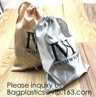 China Satin Gift Bags Wedding Favor Drawstring Bags Baby Shower Christmas Gift Bag,Customized Logo Thick Gold Satin Hair Exten for sale