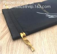 China Black Satin Drawstring Bag With Gold Printing And Ribbon, Various Color Thick Matt Satin Dust Bag,Small Silver Satin Dra for sale