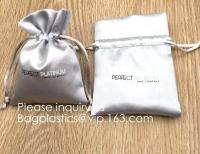 China Custom Gold Pink Satin Hair Extension Packaging Bag,Soft And Shinny White Silk Drawstring Pouch For Packaging bagease for sale