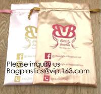 China Soft And Shinny White Silk Drawstring Pouch,Nude Color Satin Drawstring Bag,Promotional Satin Cosmetic Bag, package pac for sale