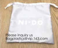 China Satin Cosmetic Bag With Printing,Silver Satin Hair Collection Bag,Drawstring bag For Hair Packaging Dust Bag For Shoe for sale