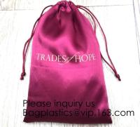 China Gold thick Satin Drawstring Gift Bags,Black Drawstring Satin Bag With Ruffle,Small Satin Drawstrings Bags For Jewelry for sale