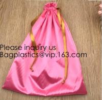 China Customized Satin Lingerie Sock Packaging Bag,Colorful Satin Bag For Hair Packaging,Green Pink Rose Gold Satin Drawstring for sale