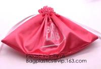 China Gold Blue White Satin Packaging Bag For Towel,White Satin Bag With Gold Printing,Silk Packaging Bags For Clothing Indust for sale