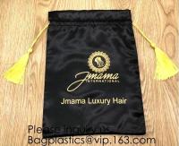 China Rose Gold Printing White and Gold Silk Packaging Bags For Clothing Industry,Pink Silk and Velvet Drawstring Bag With Ros for sale