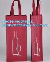 China laminated non woven 6 bottle wine tote shopping bag, Custom Promotional wine shopping tote fabric polypropylene laminate for sale