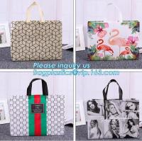China Factory price high quality fashion customize handle laminated non woven bag, heat seal die cut handle ultrasonic non wov for sale