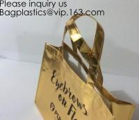 China Golden pac Bling Bling Glossy Durable Reusable Medium Non-woven Gift Bag Set Of 5,Shopping Bag,Promotional Bag Silvery for sale