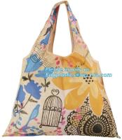 China Custom good quality smart portable polyester reusable folding shopping bag，210T polyester drawstring bag/drawstring back for sale