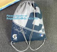 China Custom Laundry Polyester Waterproof Drawstring Cosmetic Bag,custom long handle polyester supermarket shopping bag pack for sale