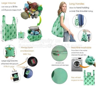China Supermarket Cheap Recyclable Polyester Reusable Foldable Shopping Bag,Value Friendly Reusable Polyester Foldable Shoppin for sale