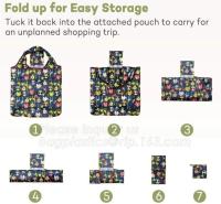 China ECO Friendly nylon grocery shopping bag, tote bag shape with chic pattern,fold up for easy storage,widened handles, boat for sale