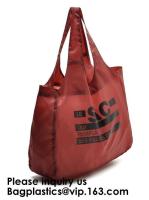 China Custom Eco-friendly Durable Foldable Polyester Handle Bag Pocket Folding Nylon Shopping Bag Eco-friendly Durable Foldabl for sale
