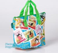 China pp woven fabric bags, pp woven cooler bag, customized polyester material, non woven, oem silk screen printing, heat tran for sale