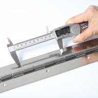 China Matte Finish 1.2mm Thickness Pre-Drilled 36in 304 SS Continuous Hinge For Bathroom Cabinets for sale