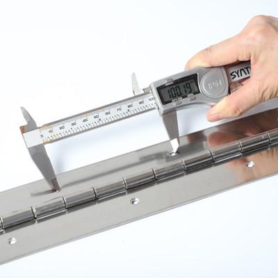 China Matte Finish 1.2mm Thickness Pre-Drilled 36in 304 SS Continuous Hinge For Bathroom Cabinets for sale
