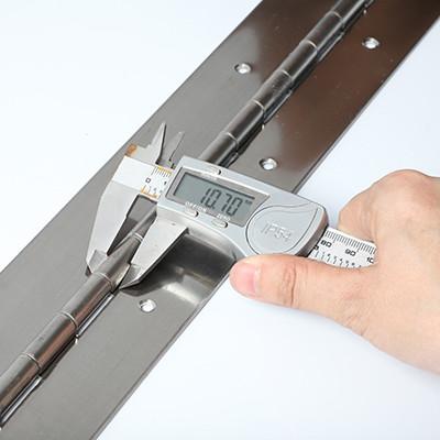 China Holeless Design 1.5mm Thickness 36in Length 304 Stainless Steel Continuous Piano Hinge For Refrigeration Systems for sale