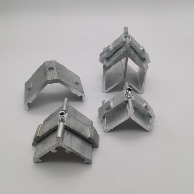 China Premium 45° Aluminum Sliding System Corner Fitting Strong Square Hole for sale
