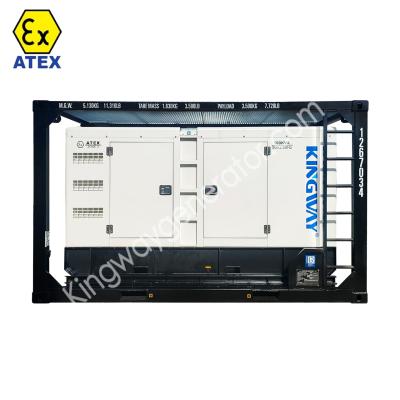 China 3 phase DNVGL 2.7-1 skid frame ATEX certification 80kw 100kva oilfield gasfield zone 2 generator set for sale