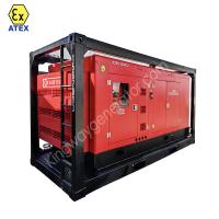 China IP55 Alternator Hazardous area ATEX certification 300kva zone2 explosion proof diesel generator set DNVBV LR 2.7-1 skid frame for sale