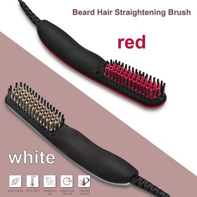 China ROHS Ceramic Coated Teeth 2-In-1 Beard Straightener Brush for sale