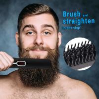 China LCD Display 19W Heated Beard Straightening Brush for sale