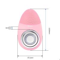 China EMS Microcurrent Sonic Vibrating Facial Cleansing Brush Rejuvenating Pink Color for sale